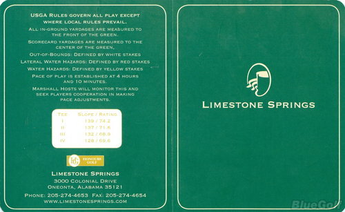 Limestone Springs Golf Club - Course Profile | Course Database