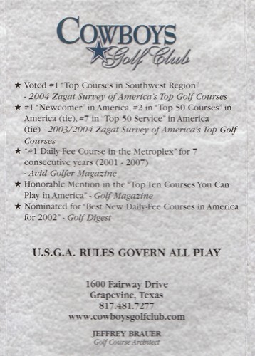 Cowboys Golf Club - Course Profile | Course Database