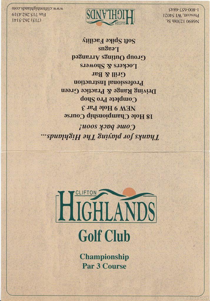 Clifton Highlands Golf Club - Par 3 - Course Profile | Course Database