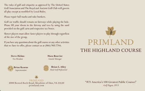 Primland Resort - Course Profile | Course Database