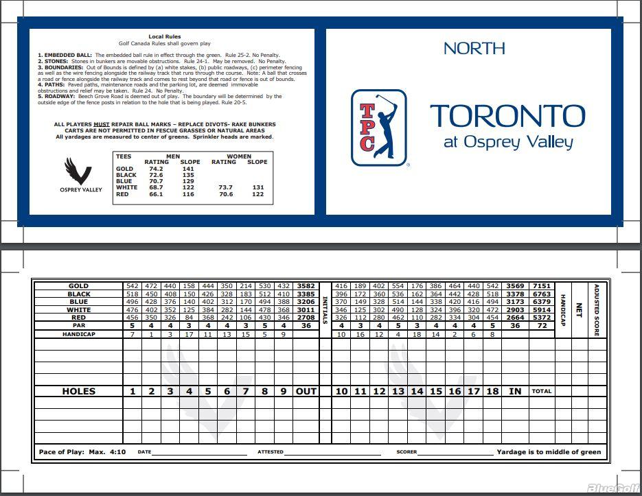 TPC Toronto at Osprey Valley - North - Course Profile | Course Database