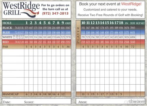 WestRidge Golf Course - Course Profile | Course Database