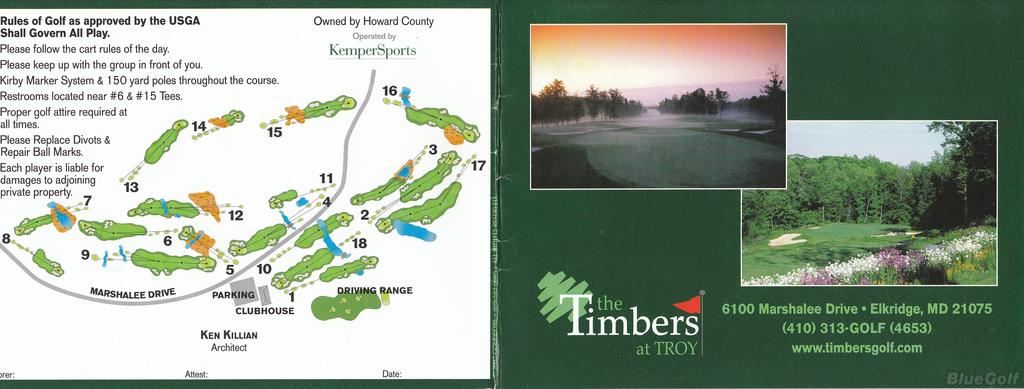 The Timbers at Troy Golf - Actual Scorecard | Course Database