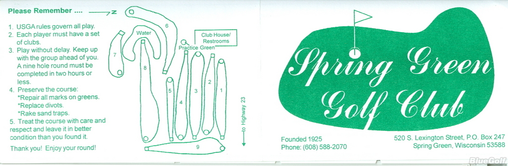 Spring Green Golf Club - Course Profile | Course Database