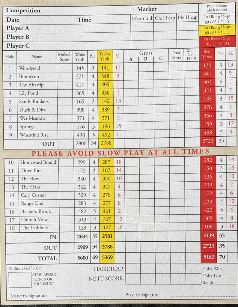 Wheathill Golf Club - Course Profile | Course Database