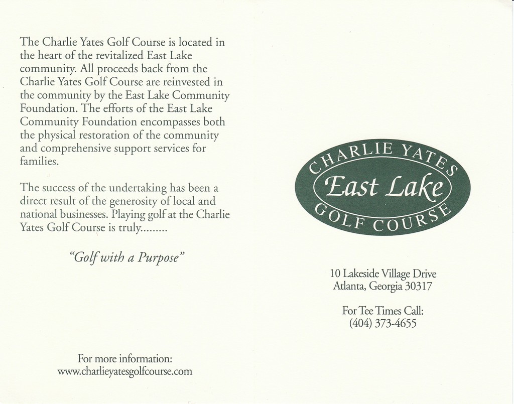 Charlie Yates Golf Course at East Lake - Course Profile | Course Database