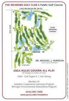 MEADOWS GC AT GVSU - Layout Map | Course Database