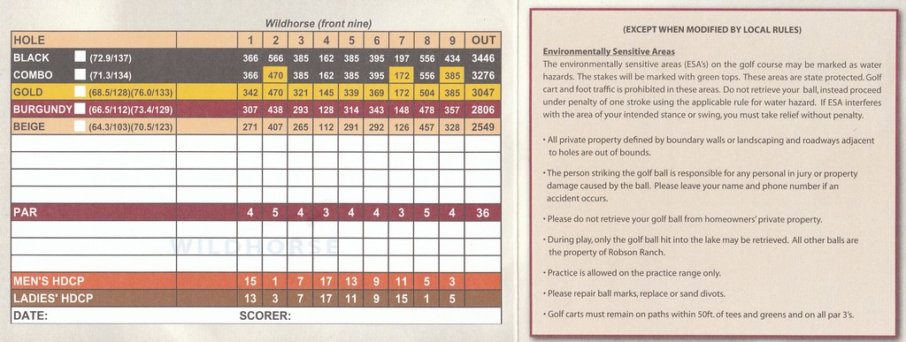 Wildhorse Golf Club at Robson Ranch - Course Profile | Course Database