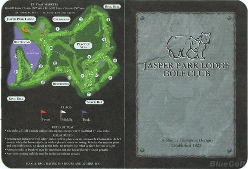 Jasper Park Lodge GC - Actual Scorecard | Course Database