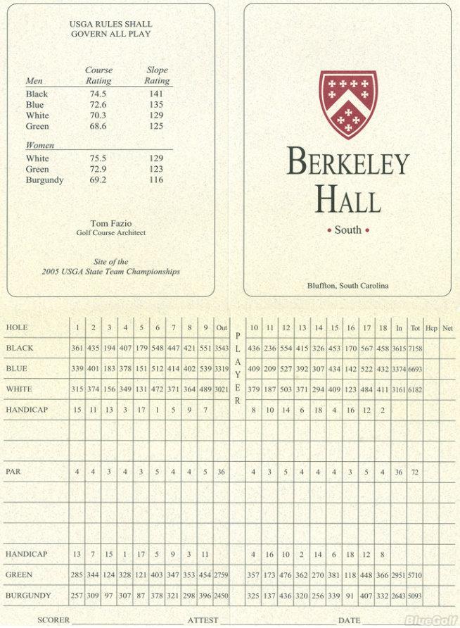 Berkeley Hall Club- South Course - Course Profile | Course Database