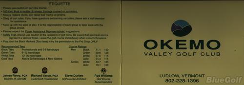 Okemo Valley Golf Club - Course Profile | Course Database