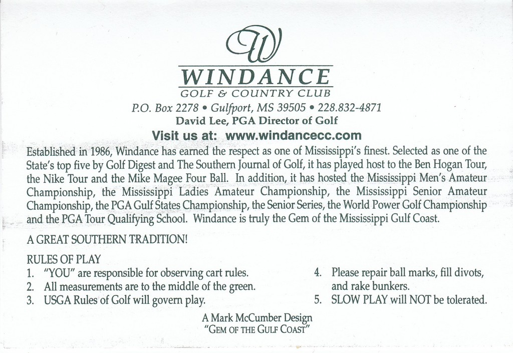 Windance Country Club - Course Profile | Course Database