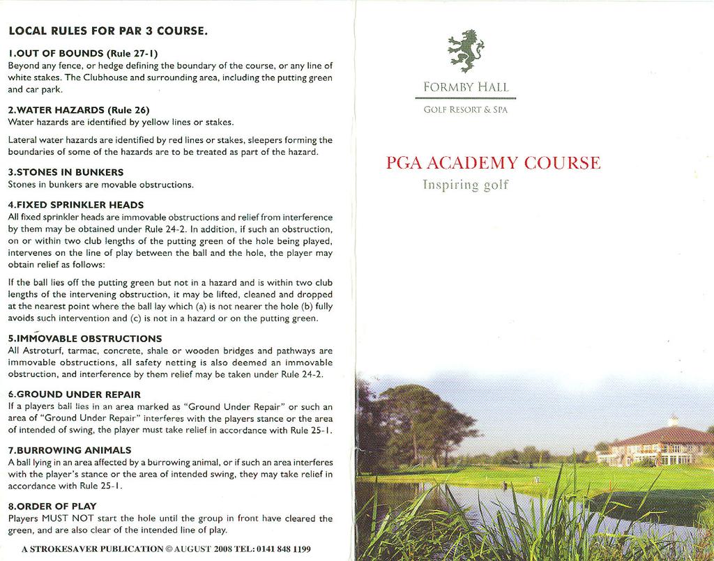 Formby Hall Golf Club - Par 3 - Course Profile | Course Database