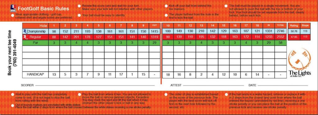 The Lights at Indio Golf- FootGolf Course - Course Profile | Course ...