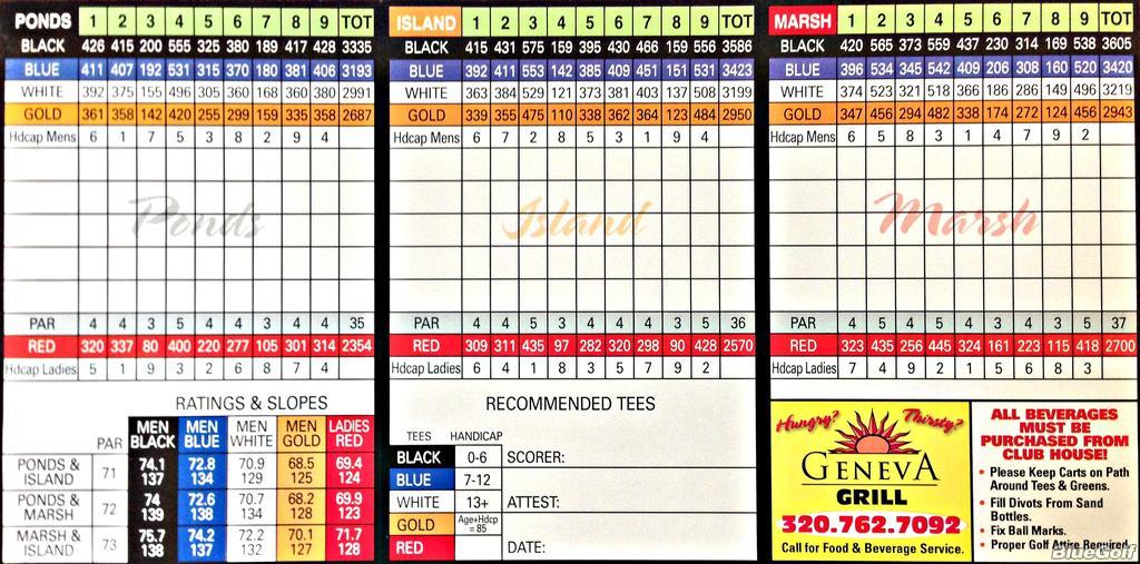 Geneva Golf Club - Ponds/Marsh - Course Profile | Course Database