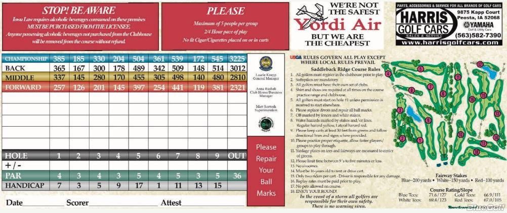 Saddleback Ridge Golf Course - Course Profile | Course Database