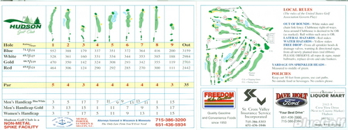 Hudson Golf Club - Course Profile | Course Database