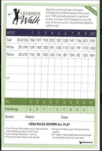 Legends Walk at Orange Lake - Course Profile | Course Database