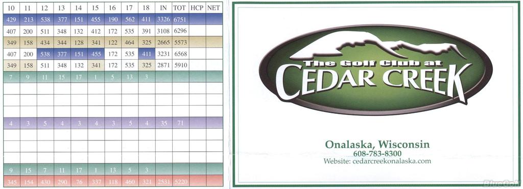 The Golf Club at Cedar Creek - Course Profile | Course Database