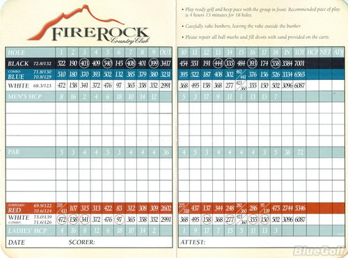 Firerock Country Club - Course Profile | Course Database