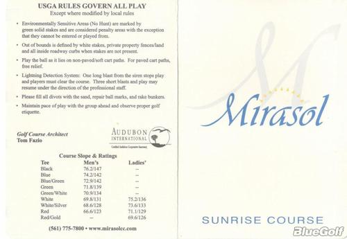 Country Club at Mirasol- Sunrise Course - Course Profile | Course Database