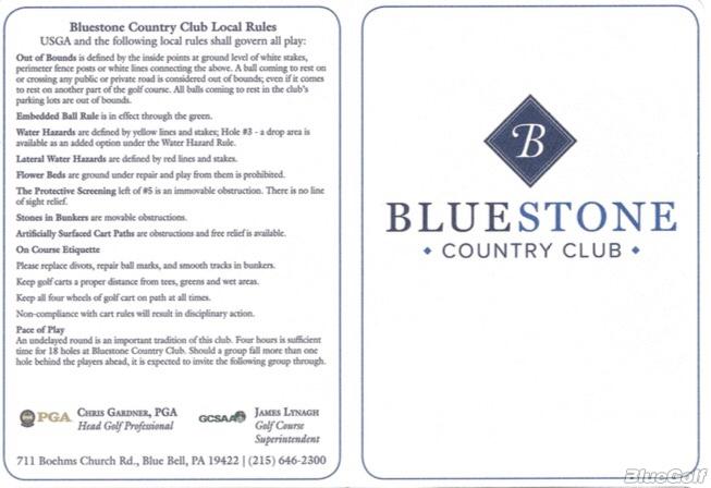 Bluestone Country Club - Actual Scorecard | Course Database