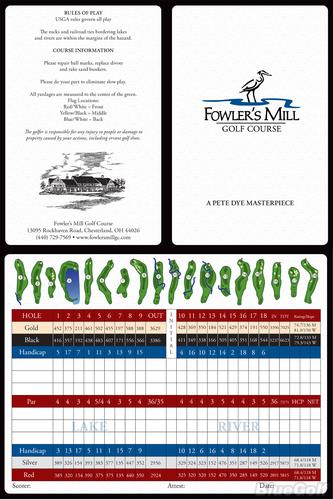 Fowler S Mill Gc Actual Scorecard Course Database