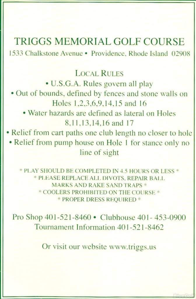 Triggs Memorial Golf Course - Course Profile | Course Database