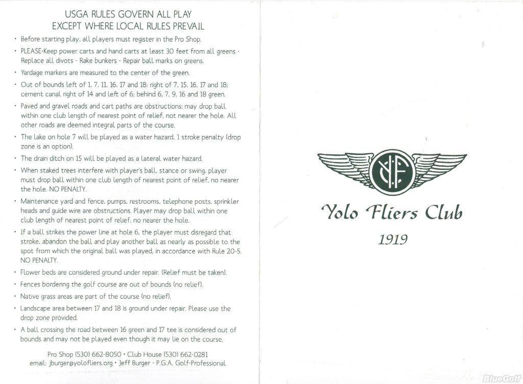 Yolo Fliers Club - Course Profile | Course Database