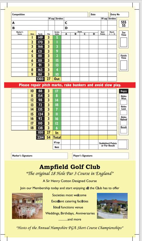 Ampfield Golf and Country Club - Course Profile | Course Database