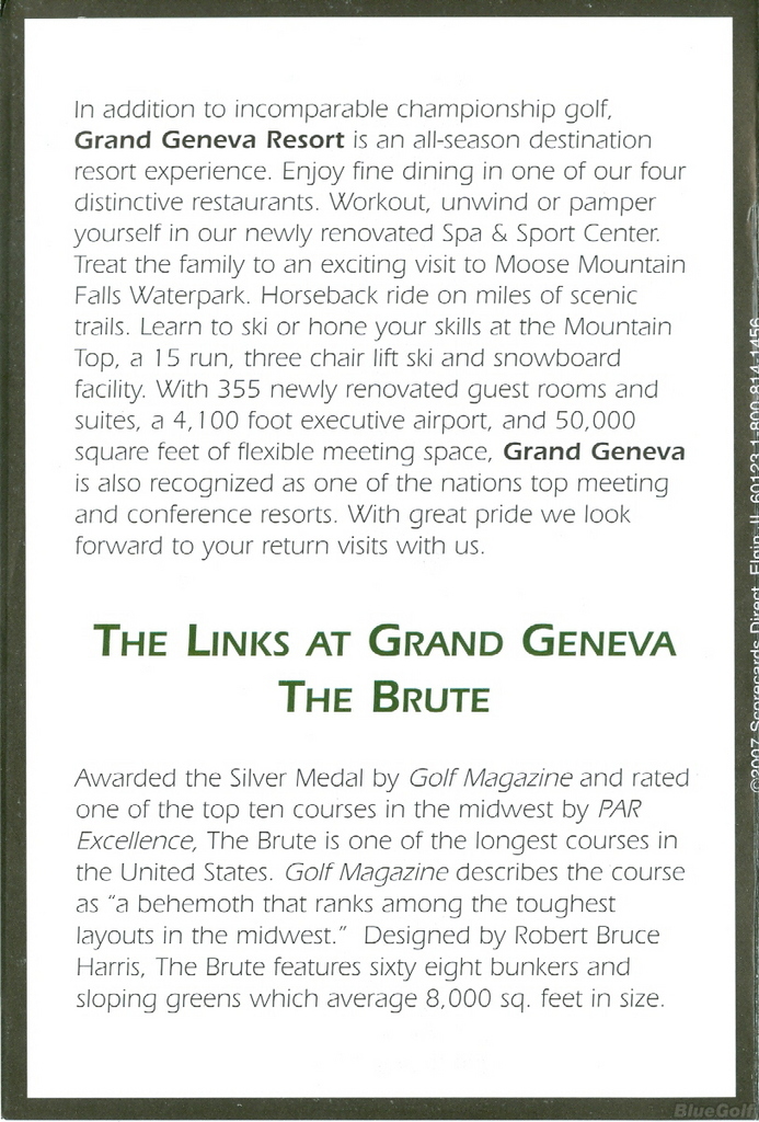 Grand Geneva Resort & Spa - The Brute - Course Profile | Course Database