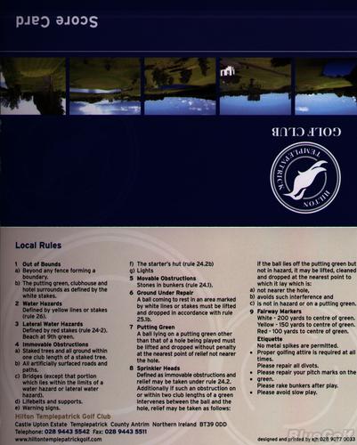 Hilton Templepatrick Golf Club - Course Profile | Course Database