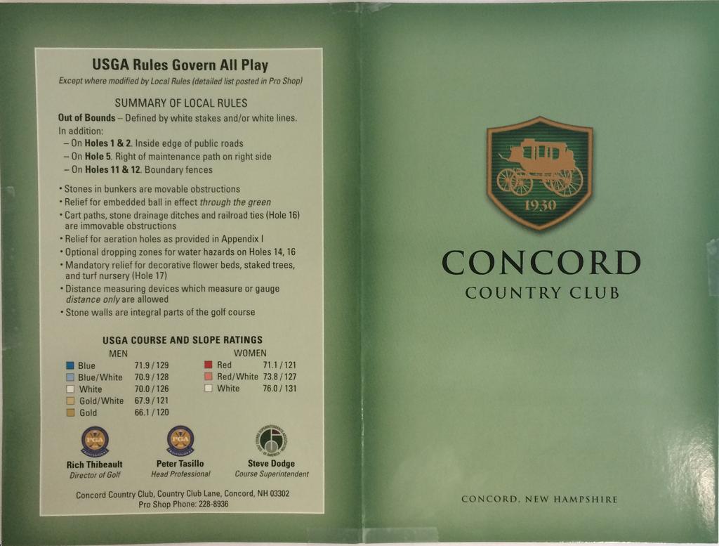 Concord Country Club - Course Profile | Course Database