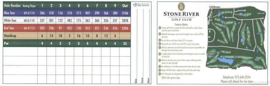 Stone River Golf Club - Course Profile | Course Database