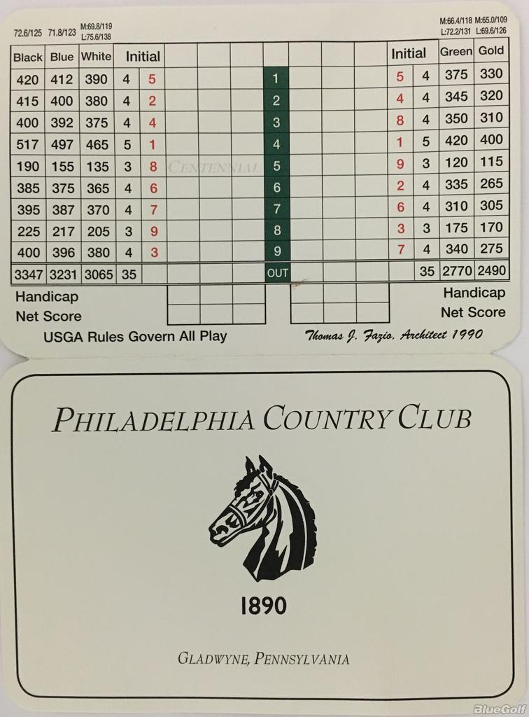 Philadelphia Country Club - Spring/Mill - Course Profile | Course Database