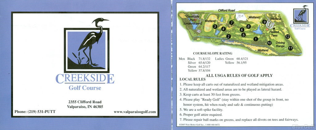 Creekside GC & Training Ctr - Course Profile | Course Database