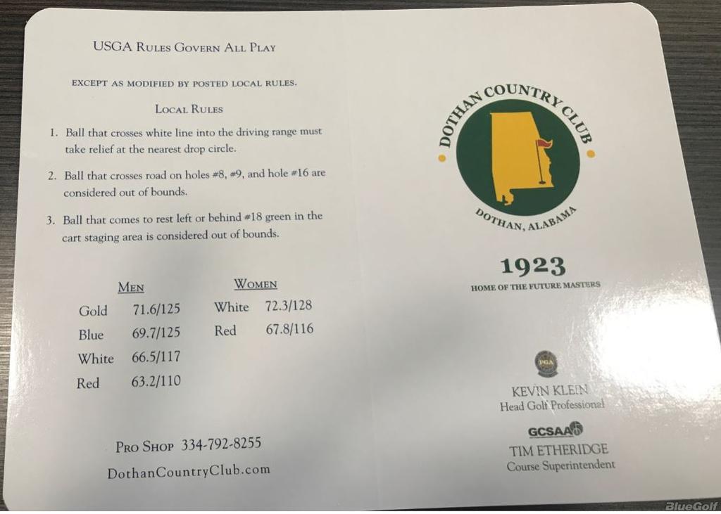 Dothan Country Club, Dothan, Alabama - Golf course information and reviews.