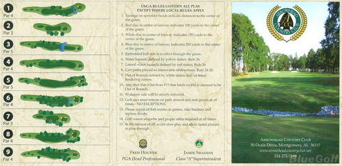 Arrowhead CC - Actual Scorecard | Course Database