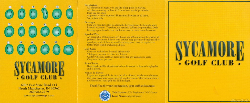 Sycamore Golf Club - Course Profile | Course Database