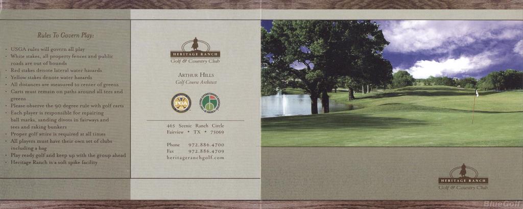 Heritage Ranch Golf & Country Club - Course Profile | Course Database