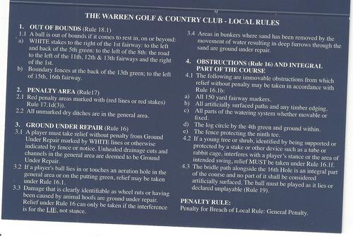 Warren Golf Club - Course Profile | Course Database
