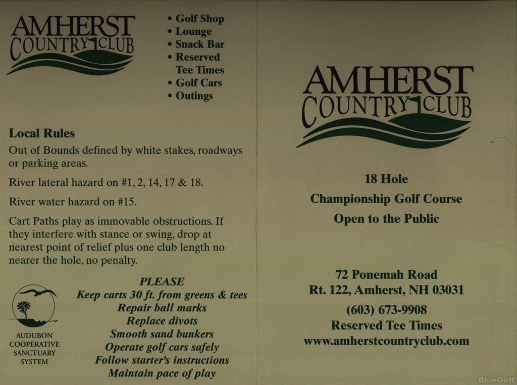 Amherst Country Club - Course Profile | Course Database