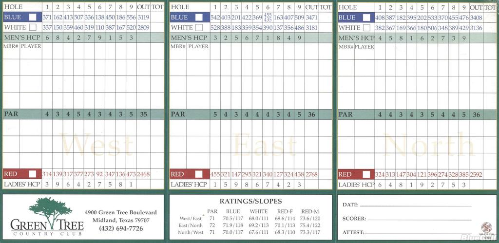 Green Tree Country Club - North/West - Course Profile | Course Database