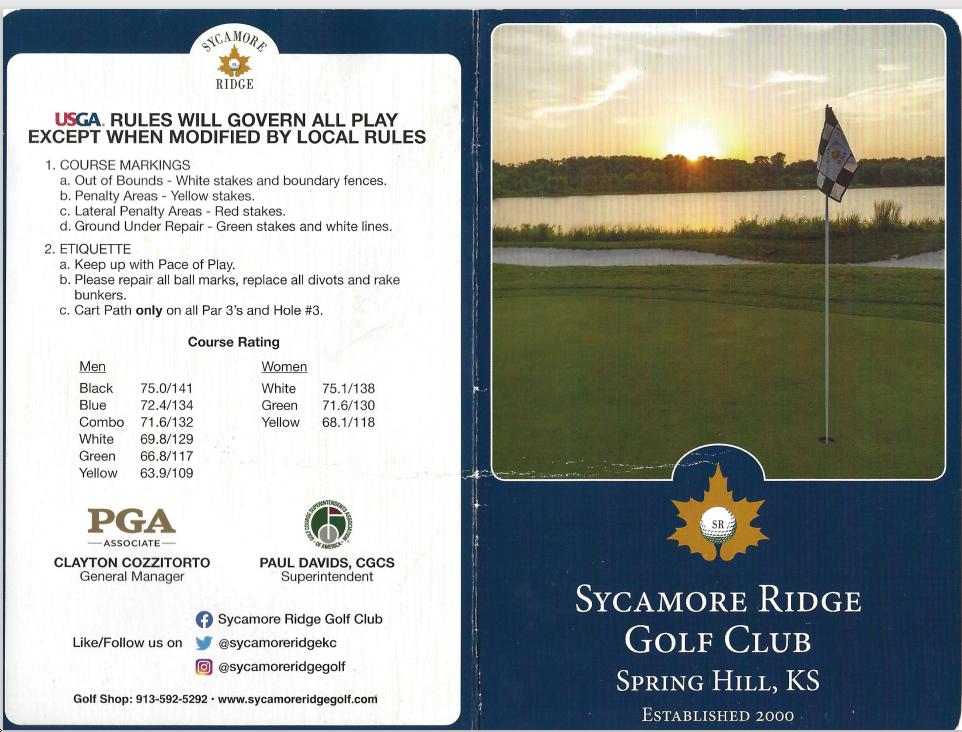 Sycamore Ridge Golf Club - Course Profile | Course Database