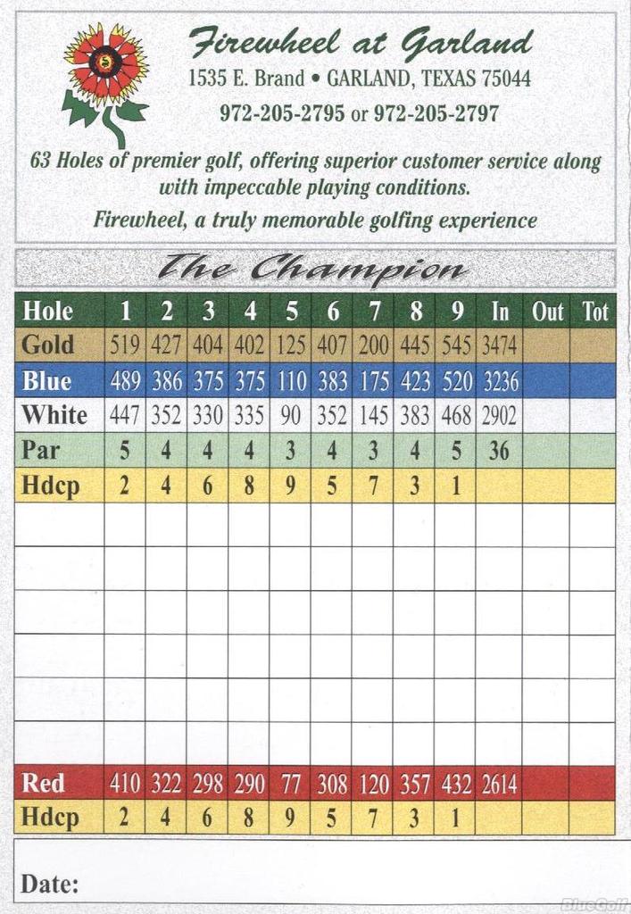 Firewheel at Garland Bridges - Tradtion/Champion - Course Profile ...