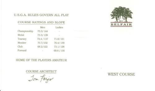 Belfair - West Course - Course Profile | Course Database