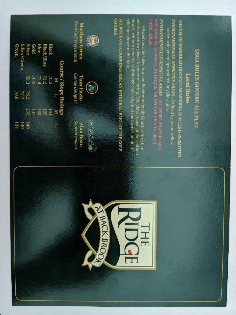 The Ridge at Back Brook - Course Profile | Course Database